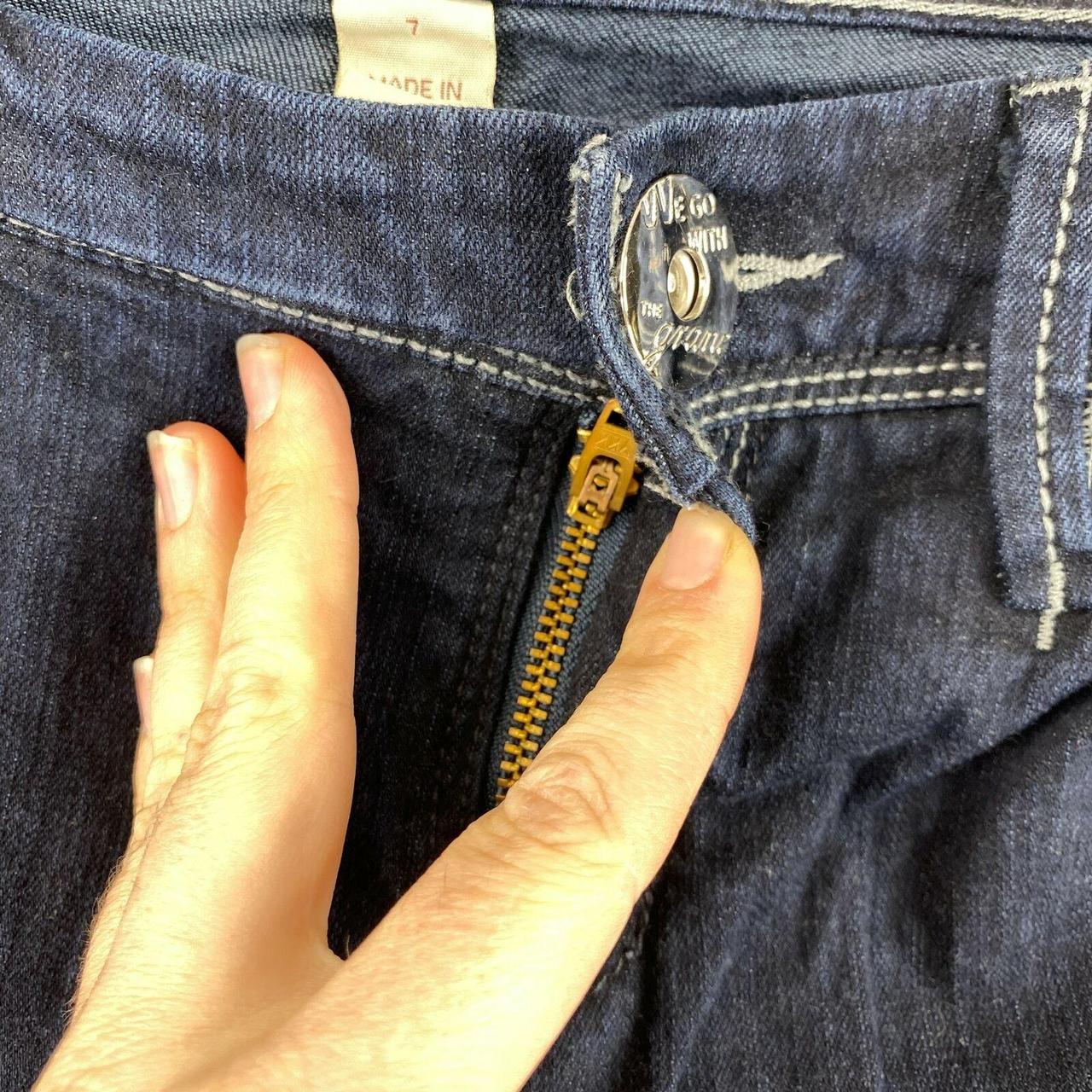 Grane Bootcut Jeans Juniors 7 Blue Mid Rise Cotton... - Depop