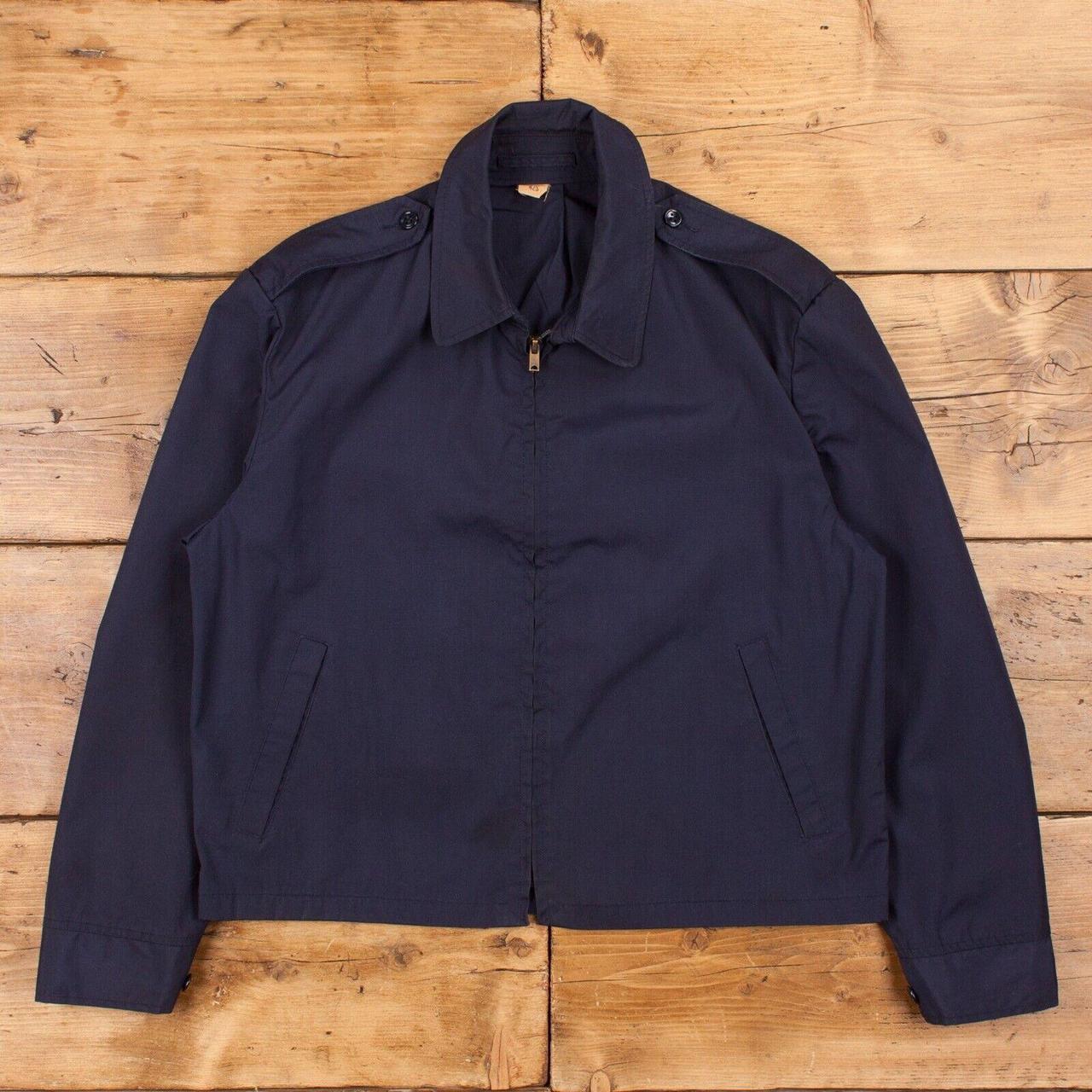 Vintage 80s Workwear Jacket Small Navy Blue Utility... - Depop
