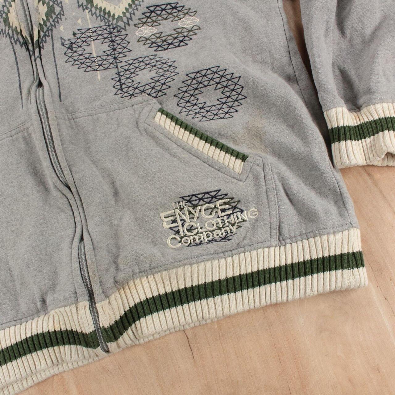 ENYCE embroidered full zip hoodie sweatshirt LARGE... - Depop