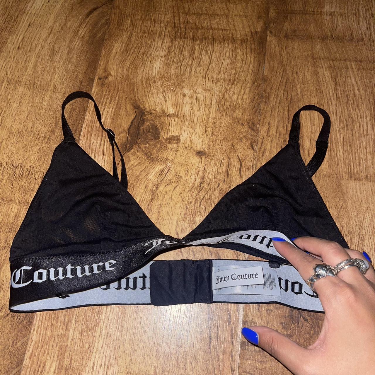 juicy couture mesh black triangle bralette - Depop
