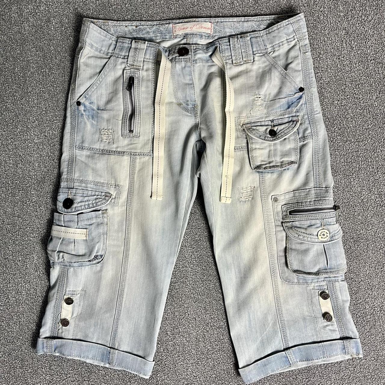 Cargo shorts jortsy jorts capri vintage indie kid... - Depop