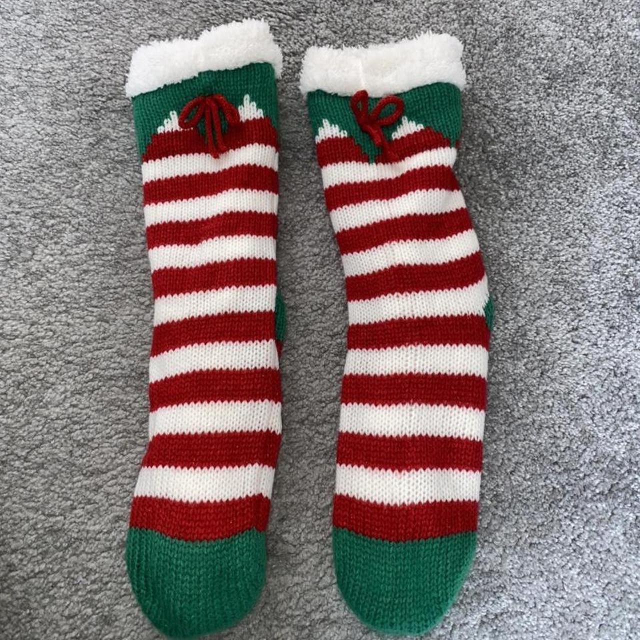 Christmas Elf fluffy slipper socks. Worn only to... - Depop