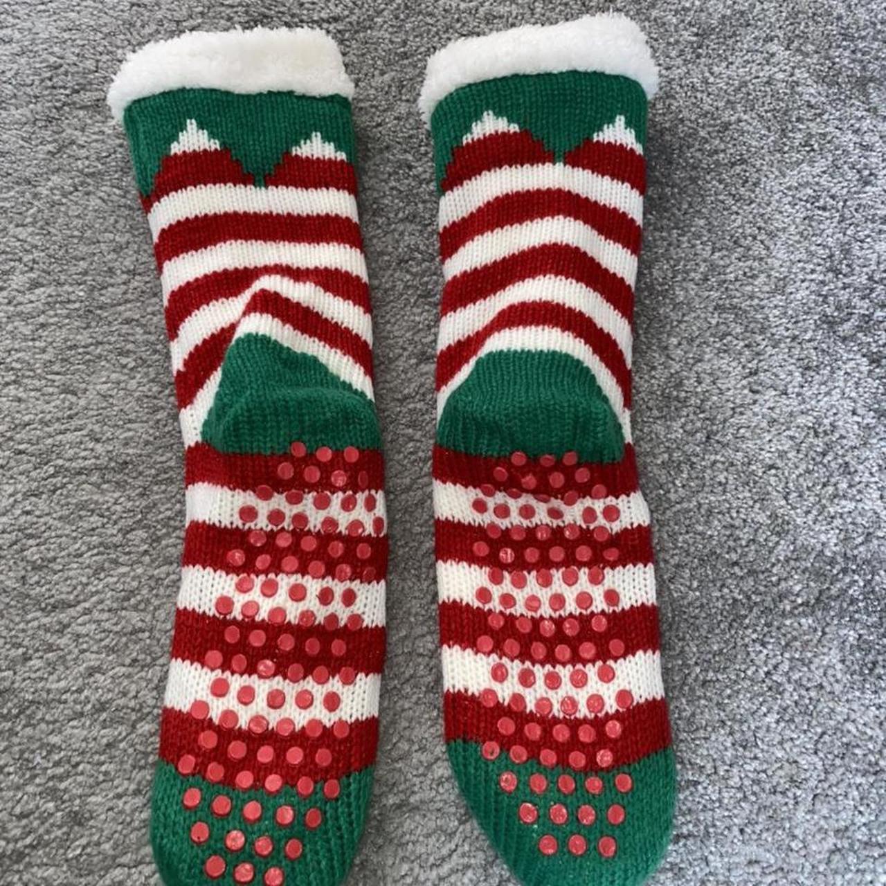 Christmas Elf fluffy slipper socks. Worn only to... - Depop