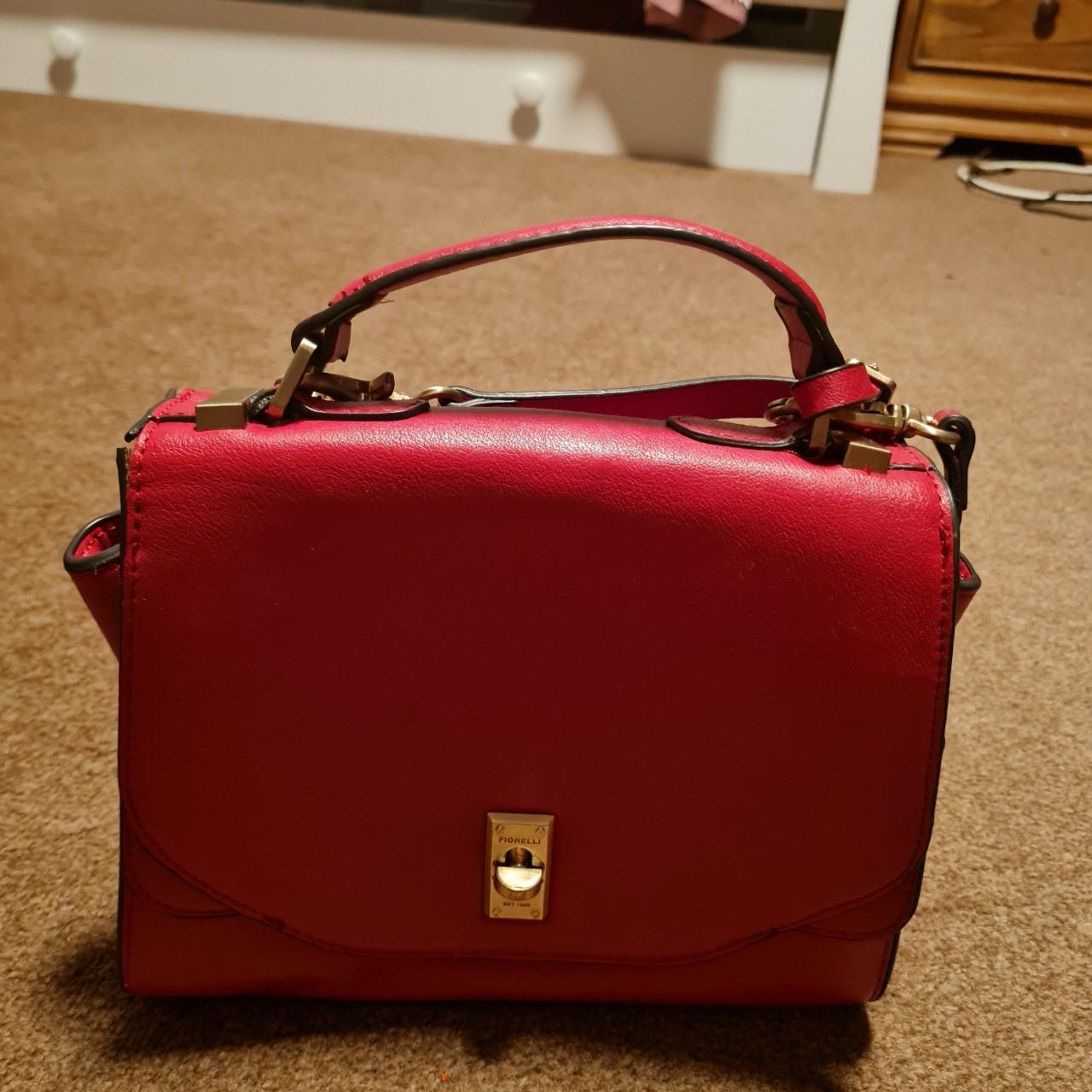 Cherry red Fiorelli satchel handbag with strap. Worn... - Depop