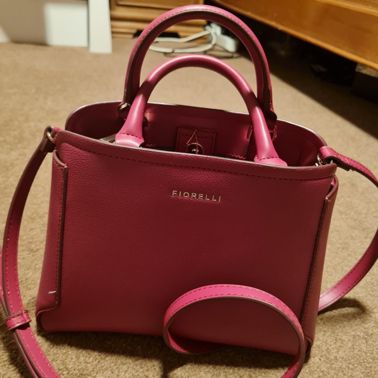 Deep pink Fiorelli hand bag with strap. Worm few... - Depop
