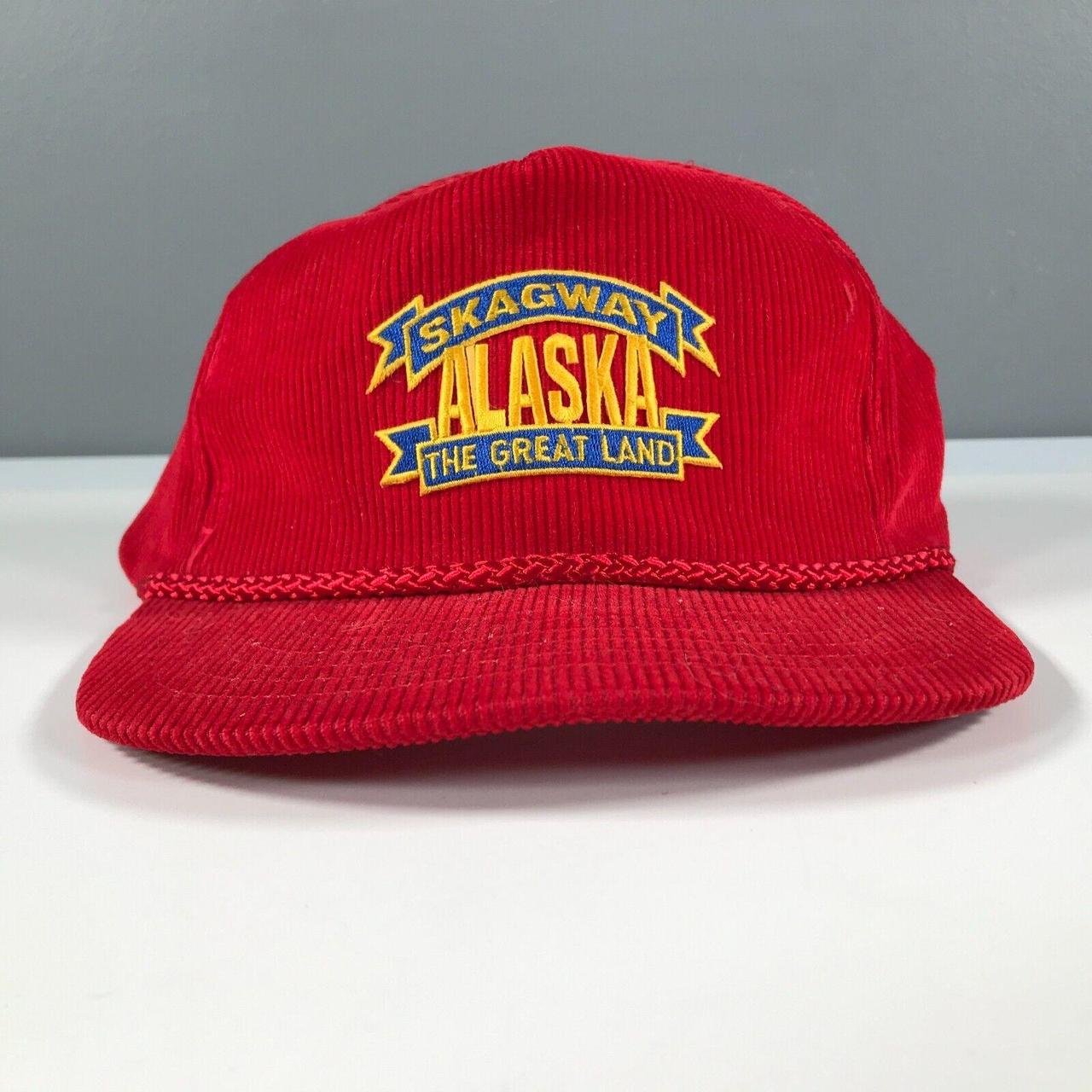 Vintage Alaska Snapback Hat Cap Corduroy Red Skagway... - Depop