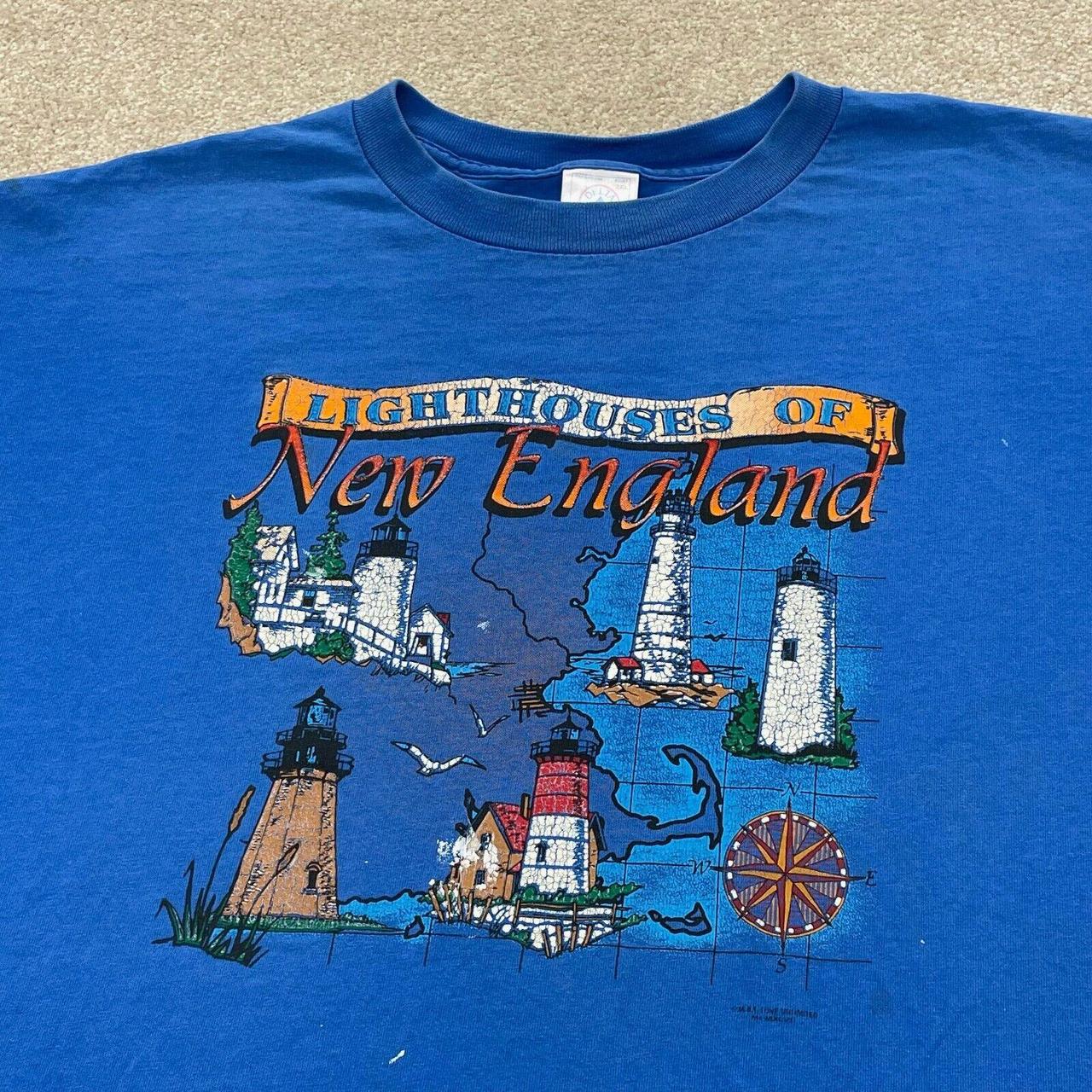 New England Lighthouse Shirt Men 2XL Adult Vintage... - Depop