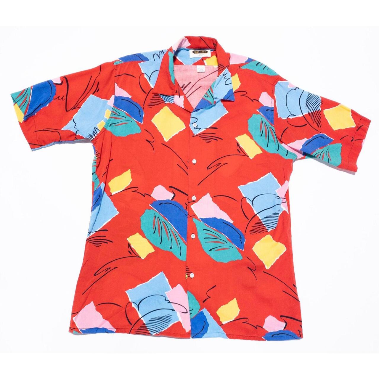 Vintage 80s Arrow Hawaiian Shirt Men's Large Sea... - Depop