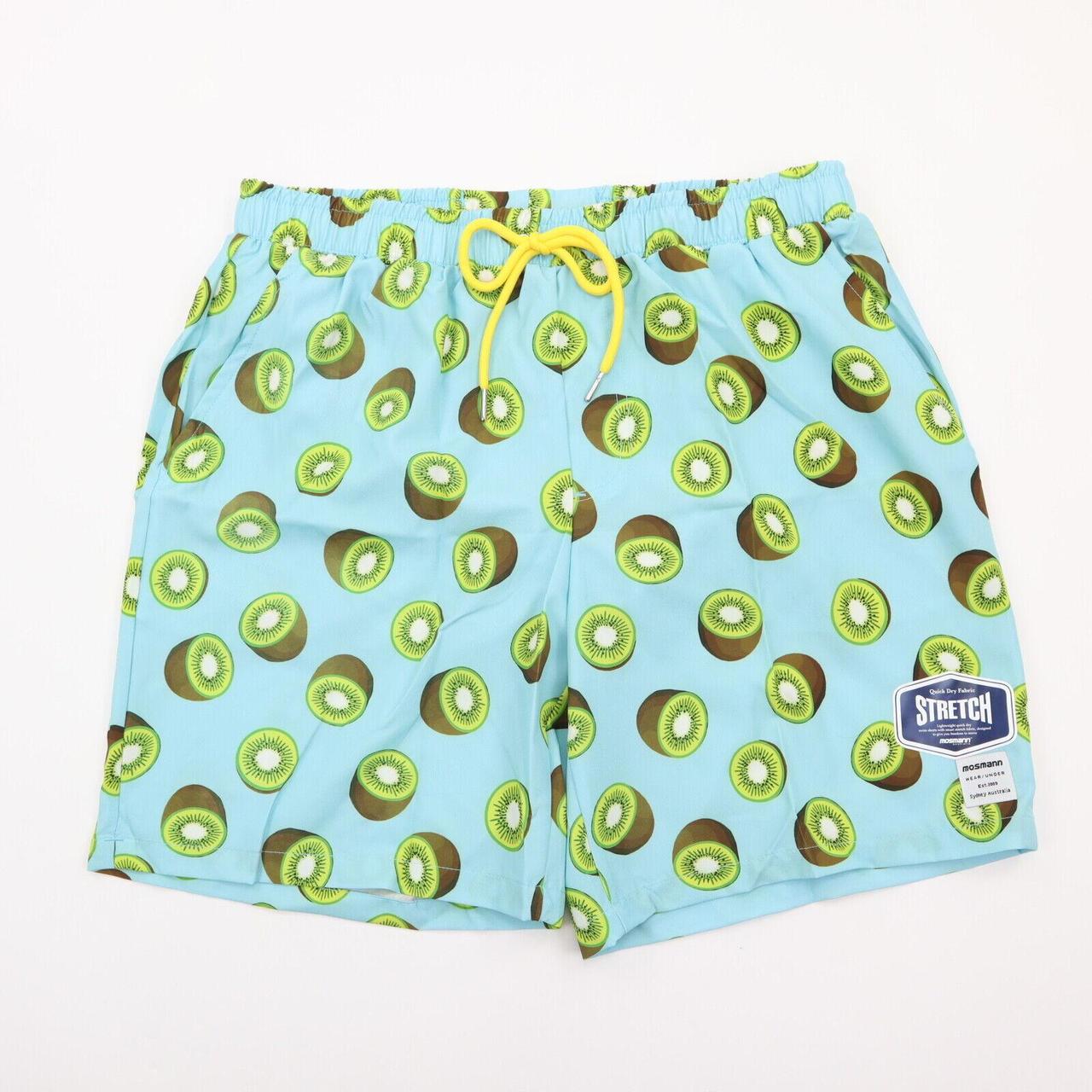 Mosmann Australia Swim Trunks Shorts Wavy Kiwi Fruit... - Depop