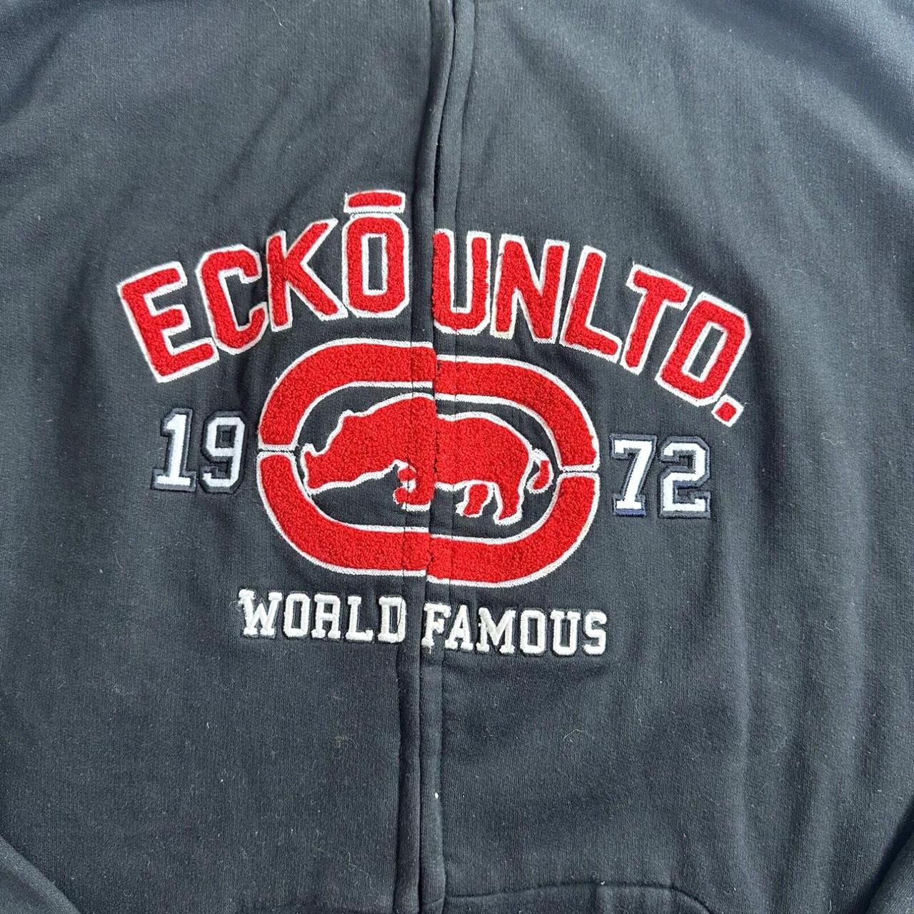 Vintage Ecko UNLTD Hoodie Mens XXL 2XL Black Red... - Depop