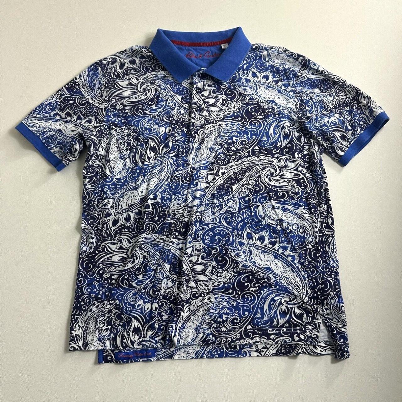 Robert Graham HULSE Paisley Polo Shirt Large Short... - Depop