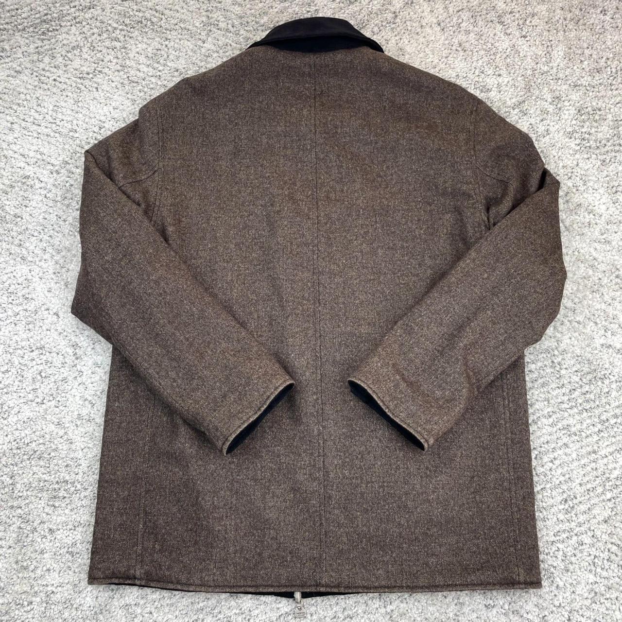 Luxurious Reversible Herringbone Coat in Brown and... - Depop