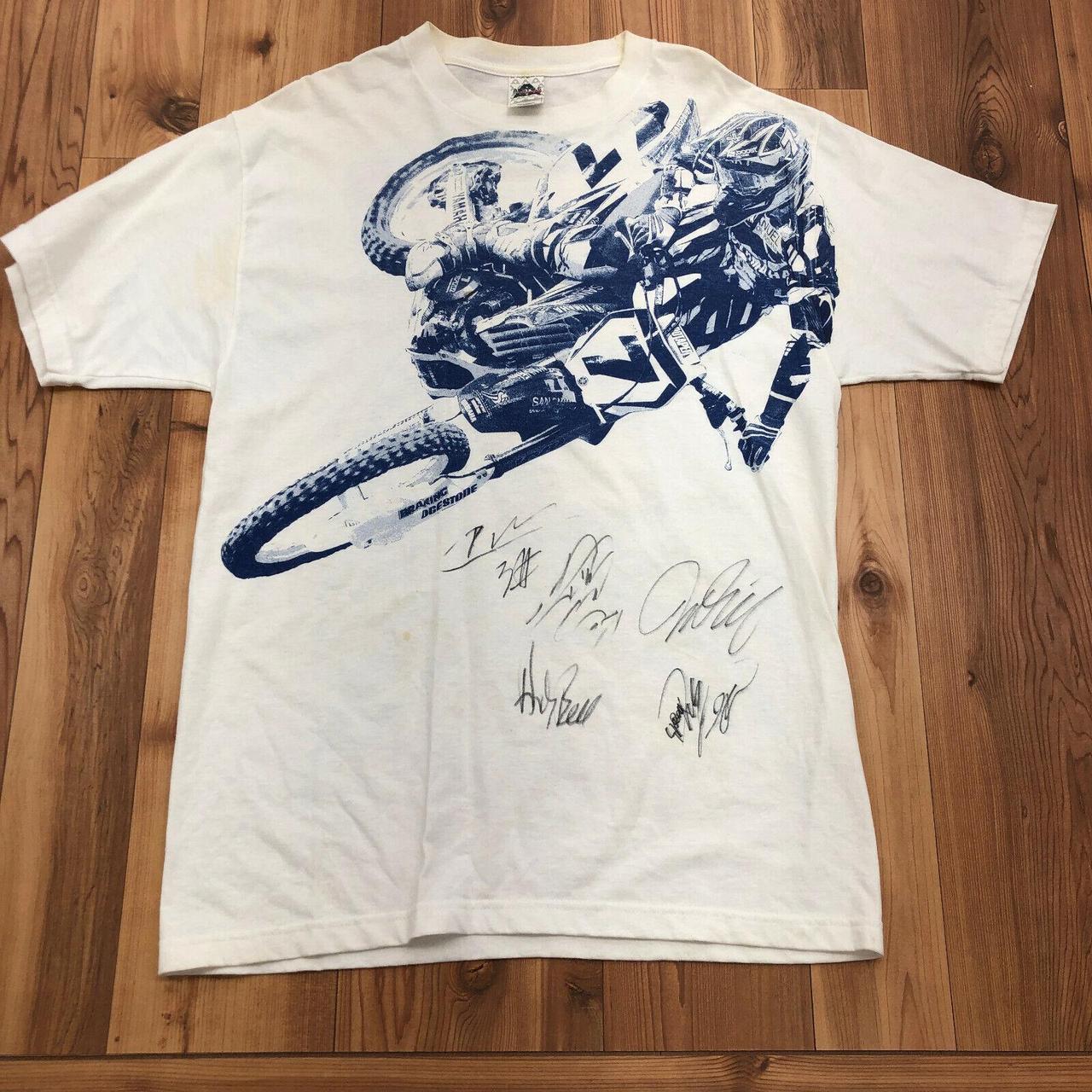 Alstyle White AMA Motocross Signatures James Stewart... - Depop