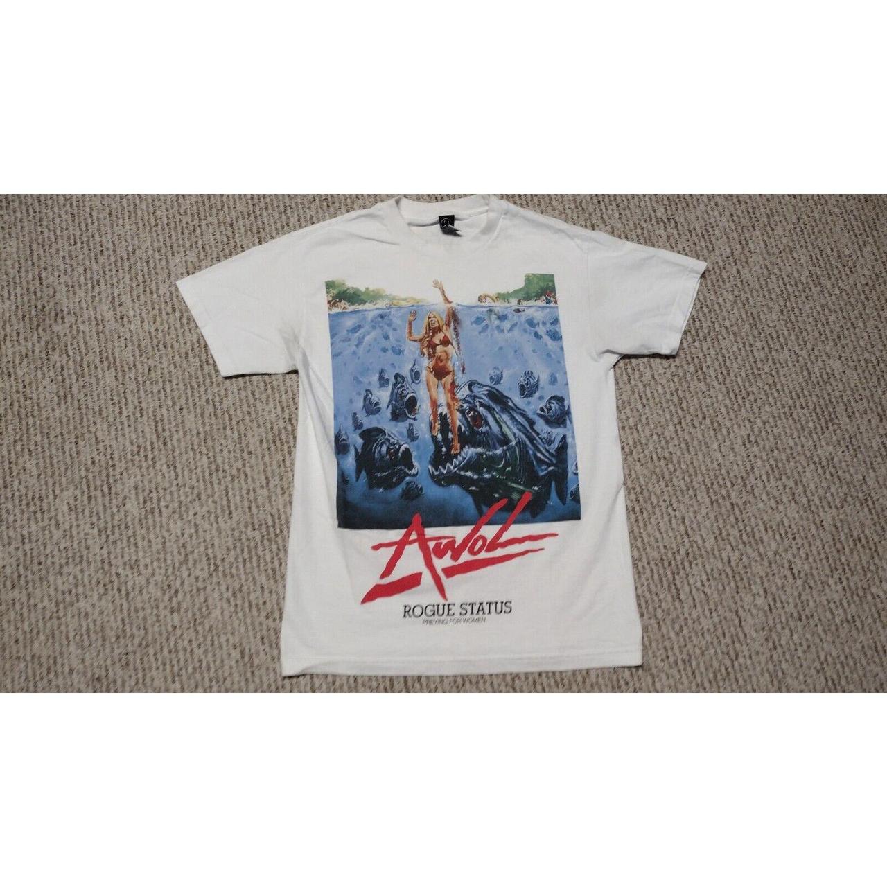 Rogue Status Awol Jaws Movie Retro Horror Shirt M... - Depop