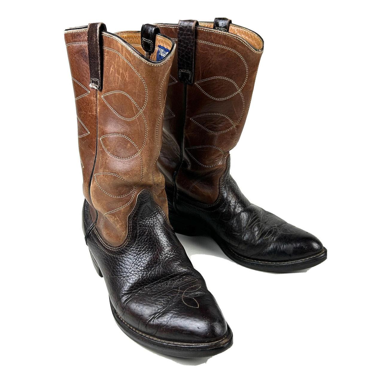 Vasque Mens Brown Leather WESTERN/COWBOY Work Boots... - Depop