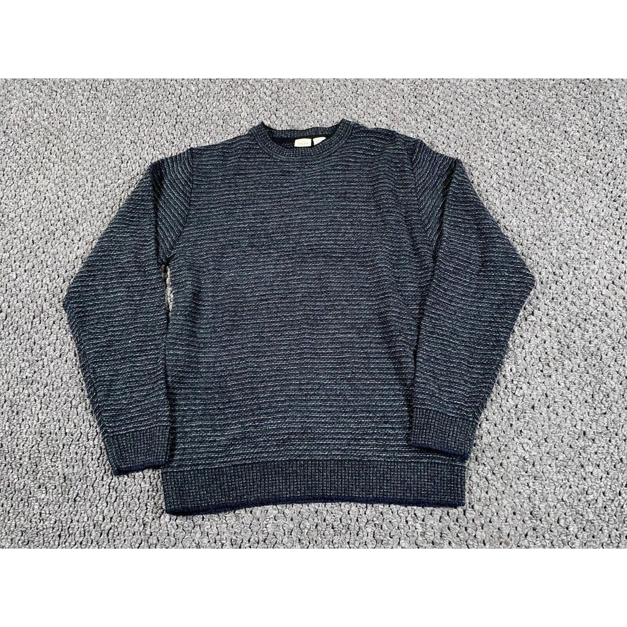 VTG Preppy Textured Sweater Adult Medium Gray... - Depop