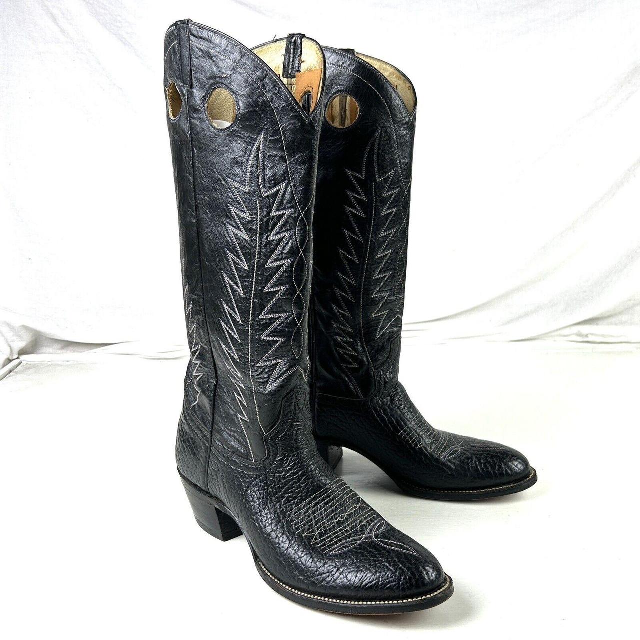 COWTOWN BOOTS Mens Cowboy Western Boots Black... - Depop