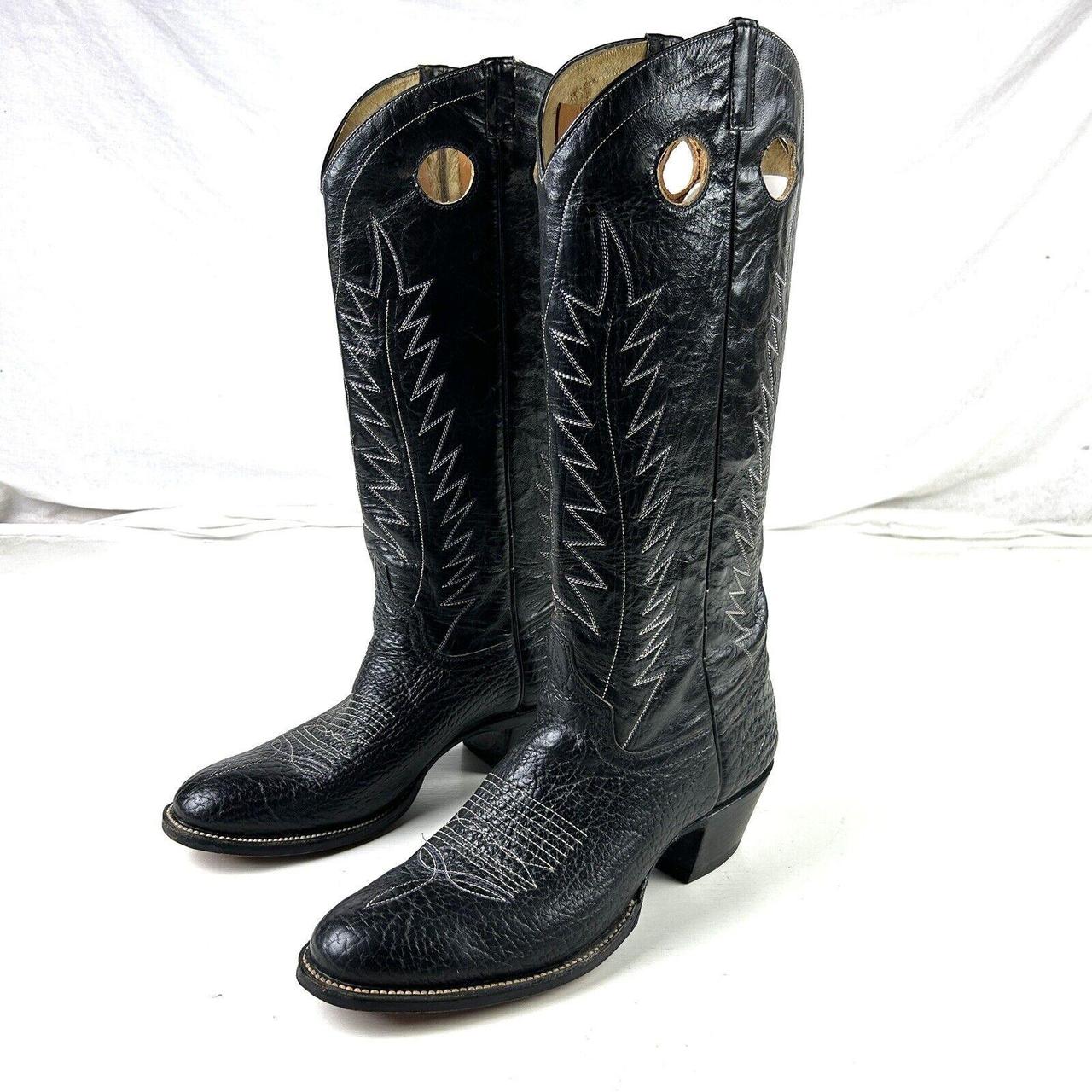 COWTOWN BOOTS Mens Cowboy Western Boots Black... - Depop