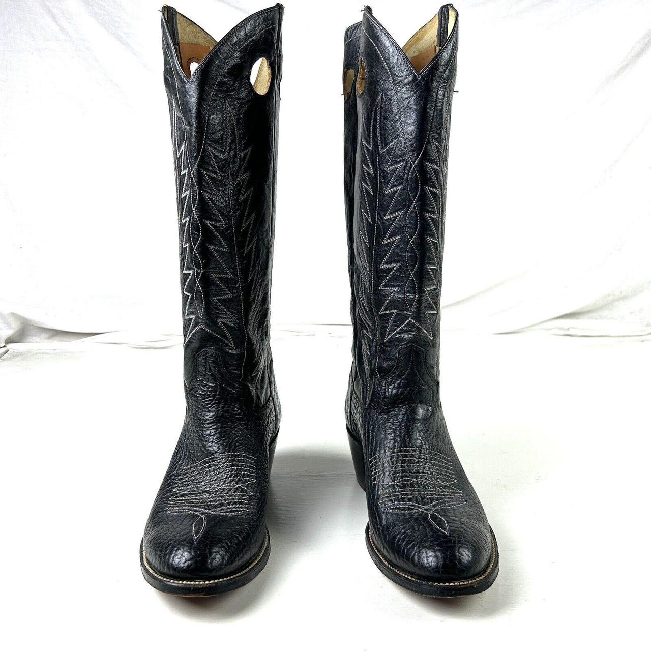 COWTOWN BOOTS Mens Cowboy Western Boots Black... - Depop