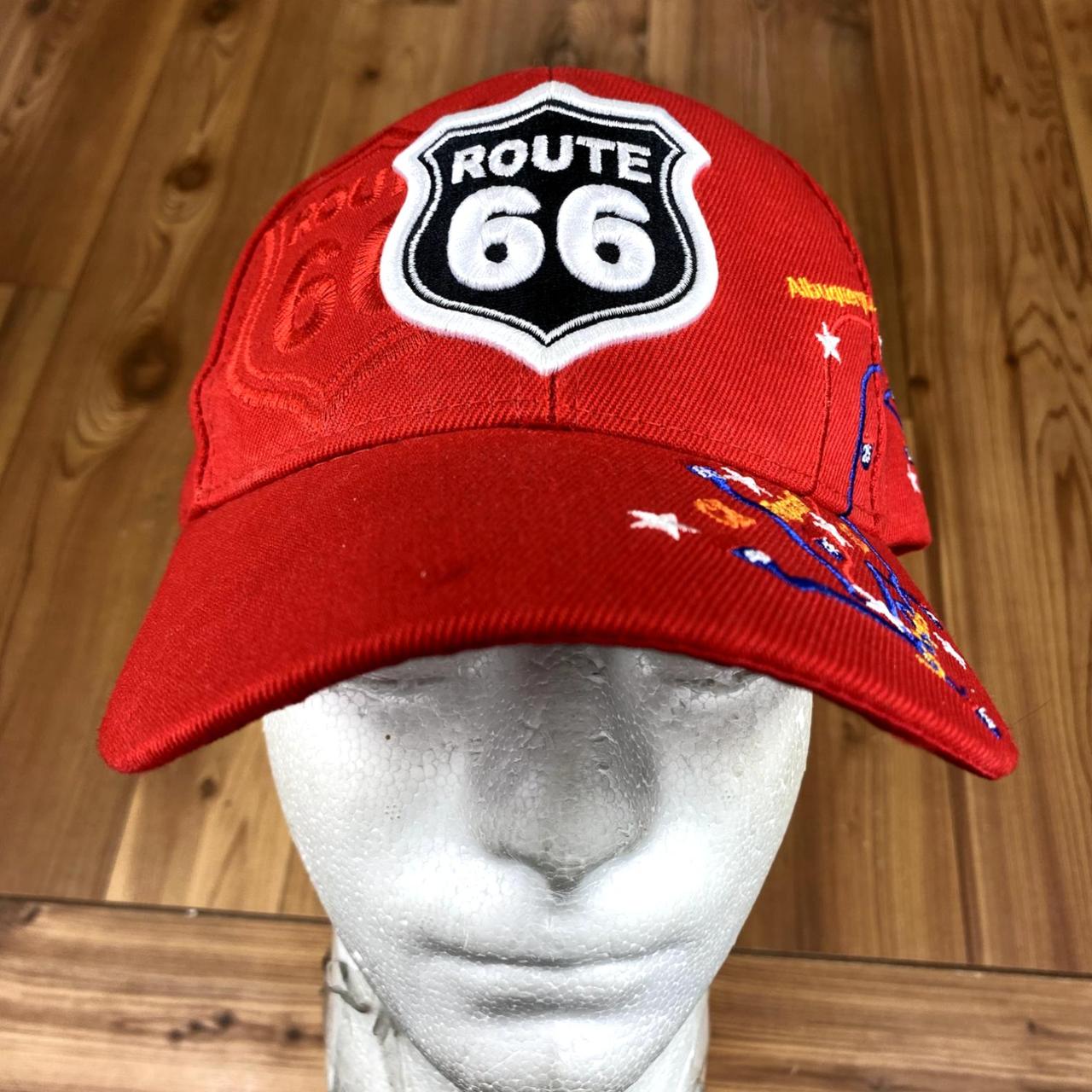 Joycap Red Route 66 Highway Crest Sign Embroidered... - Depop