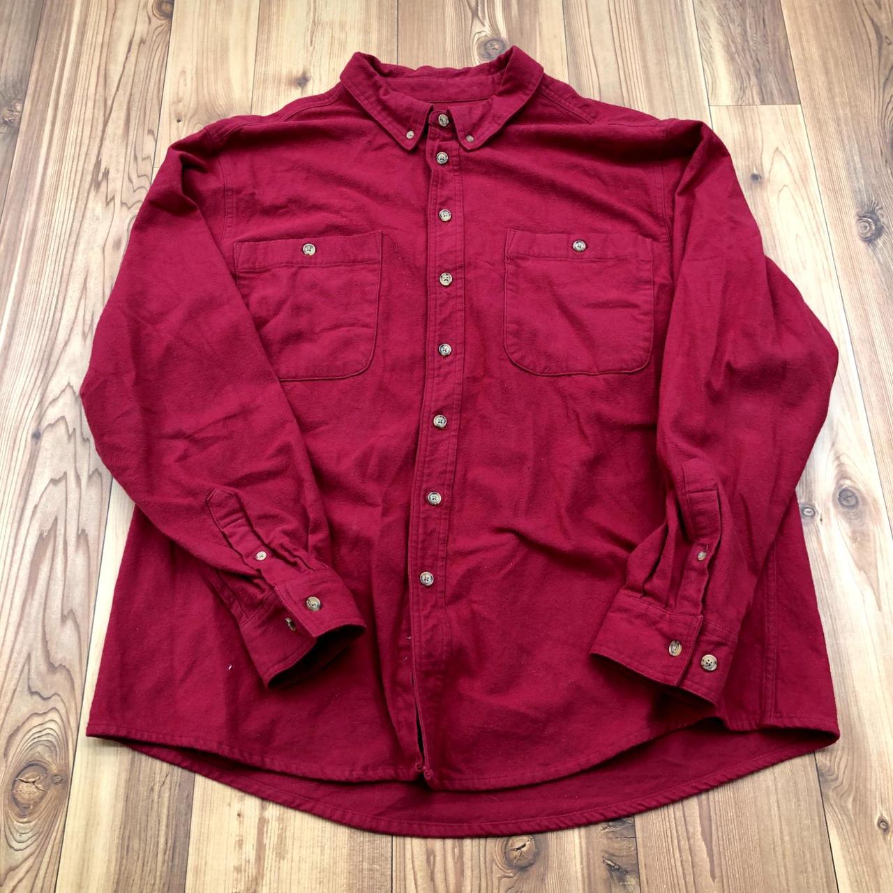 John Blair Red Double Pocket Long Sleeve Cotton... - Depop