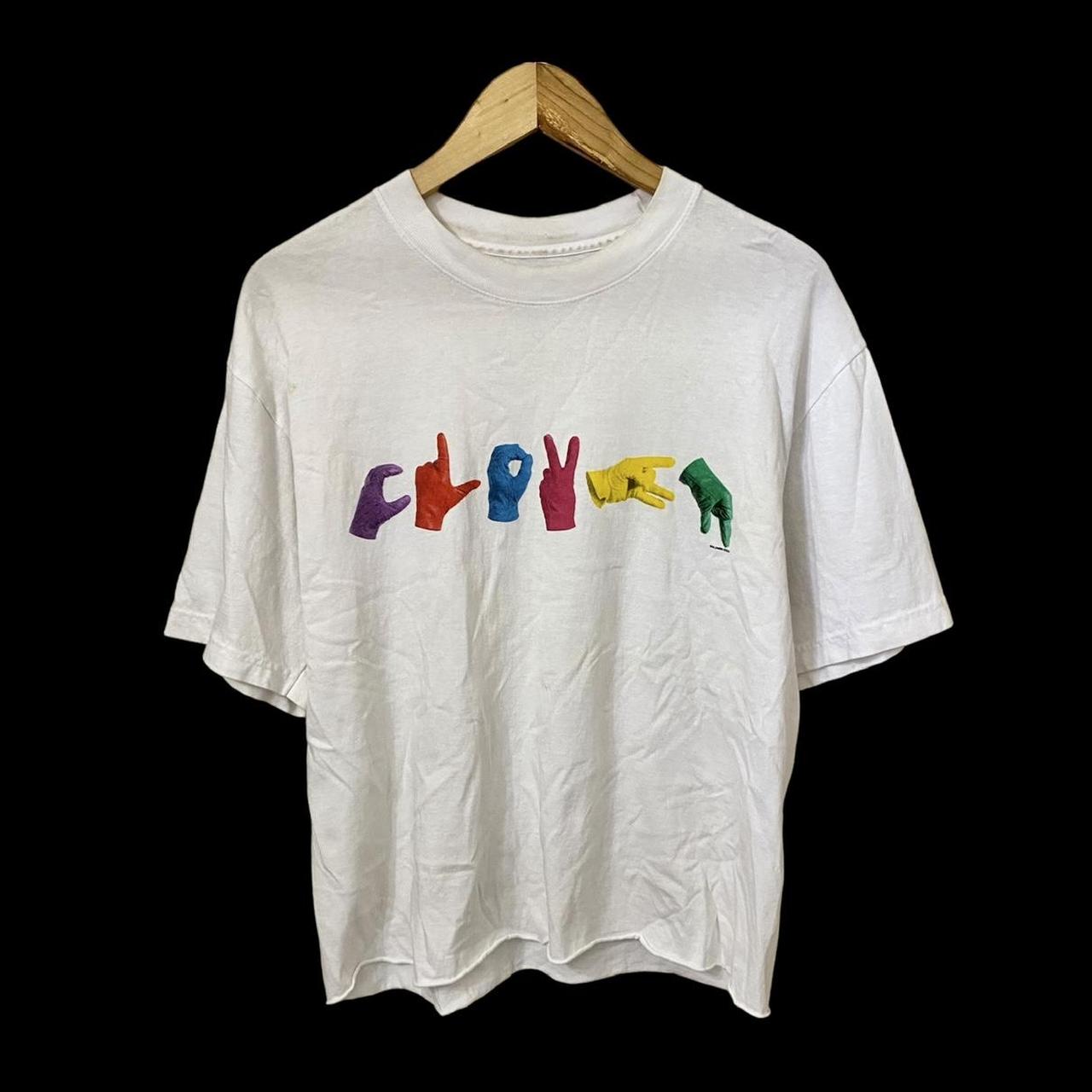 Clover ASL spellout logo tee Size medium. Pit to... - Depop