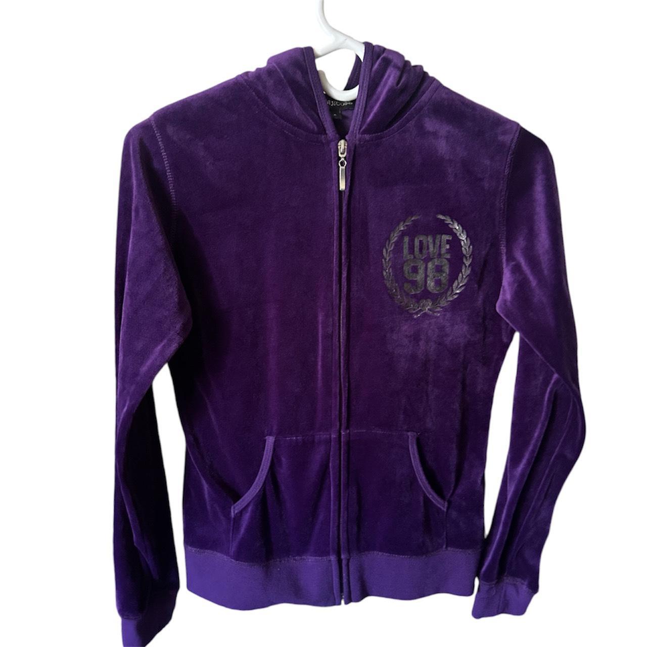 Velvet purple tracksuit set size small has pockets... - Depop