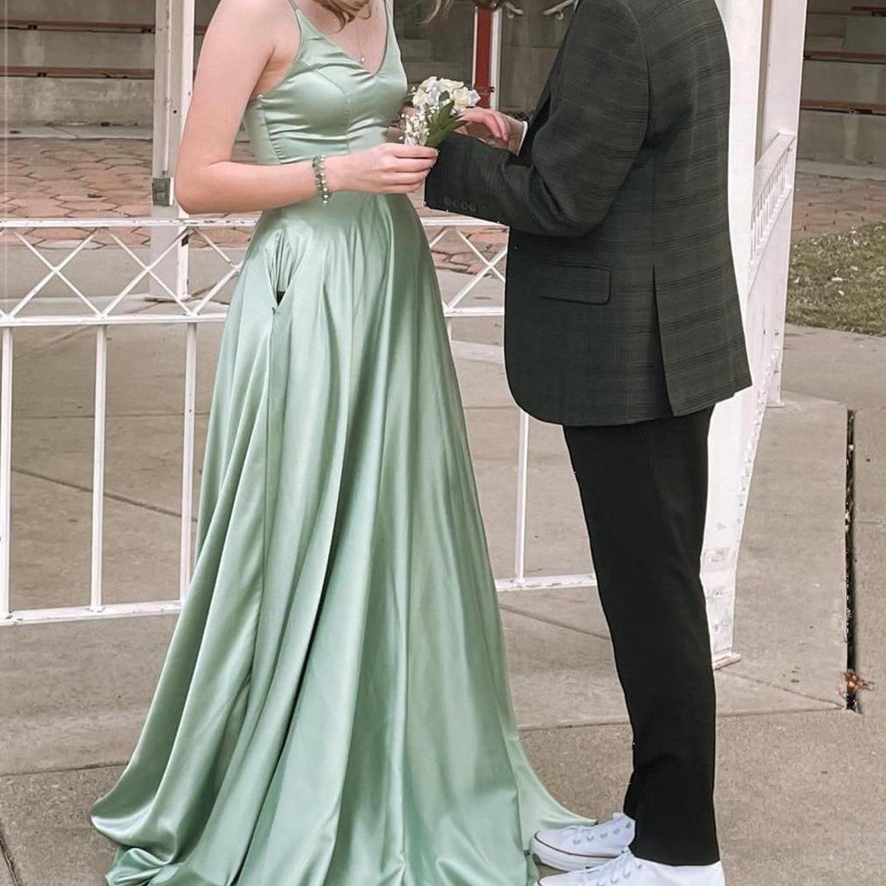 Dillard's Women's Green Dress | Depop