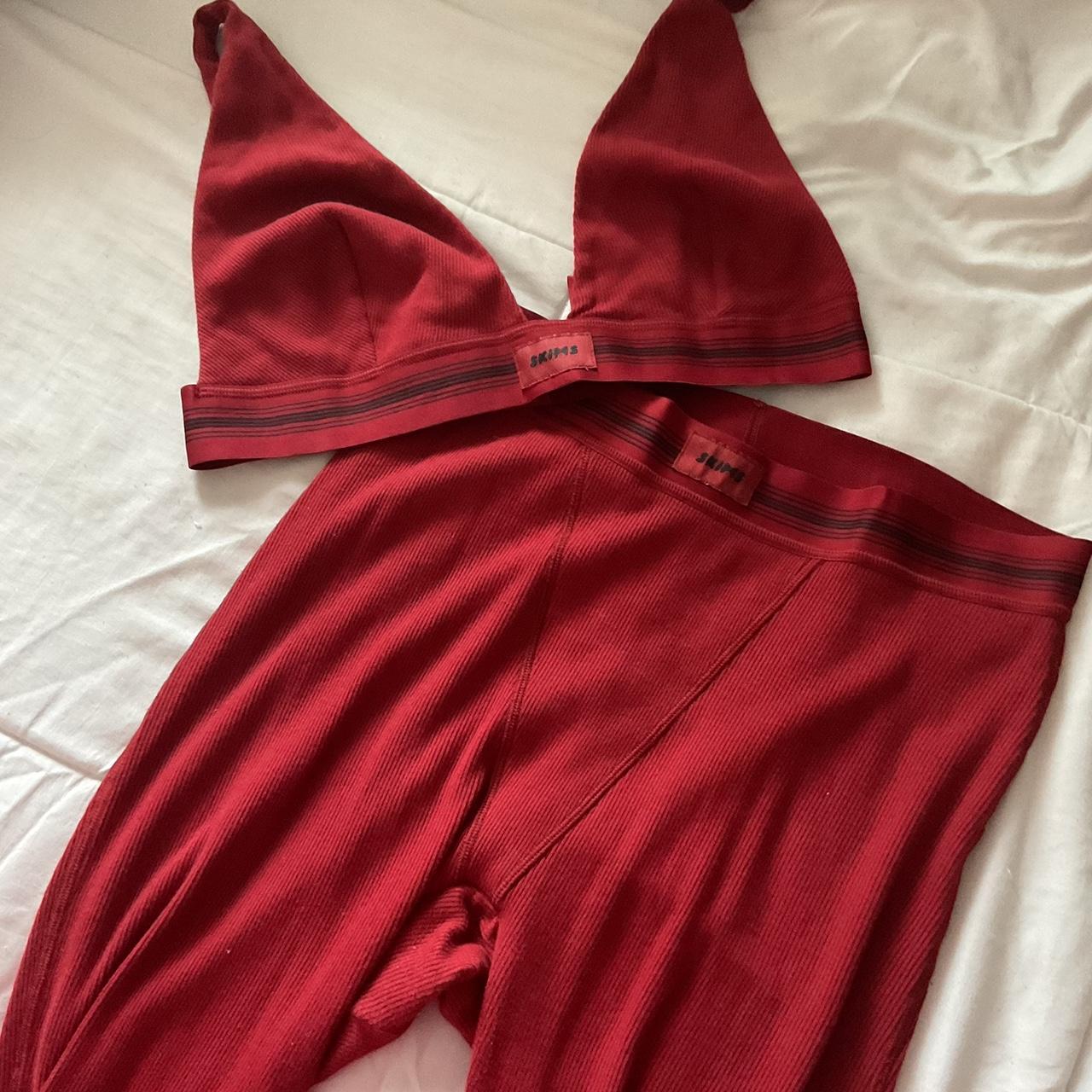 Limited edition dark red skims leggings and... - Depop