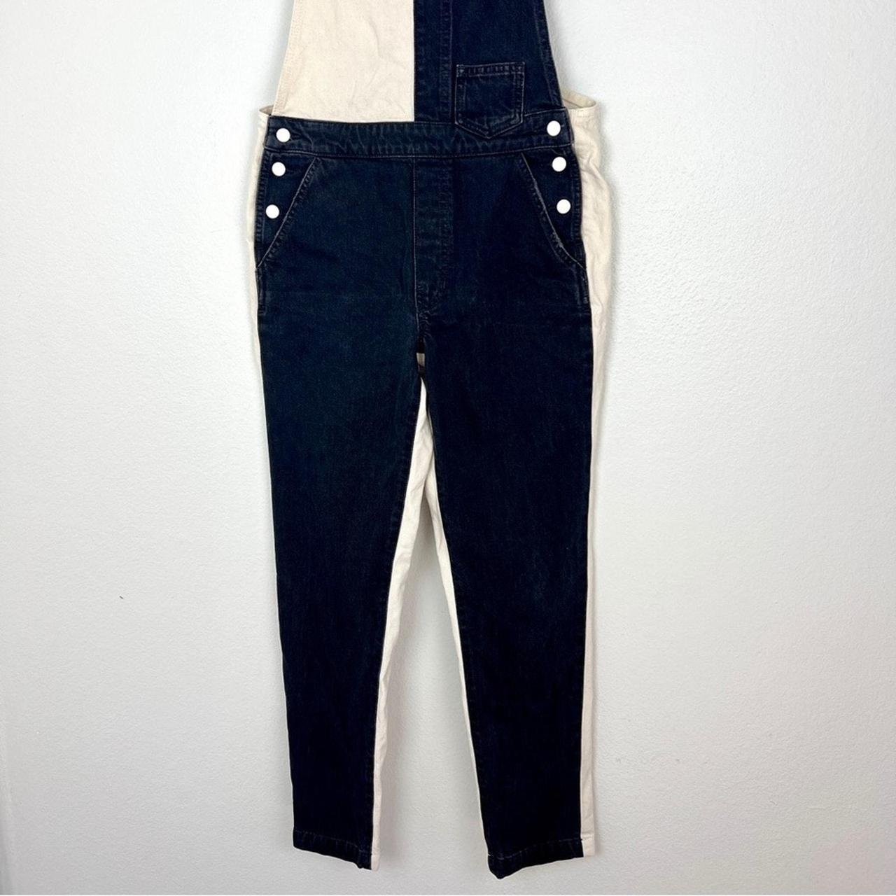 Guess | Black White Retro Two Tone Overalls Triangle... - Depop