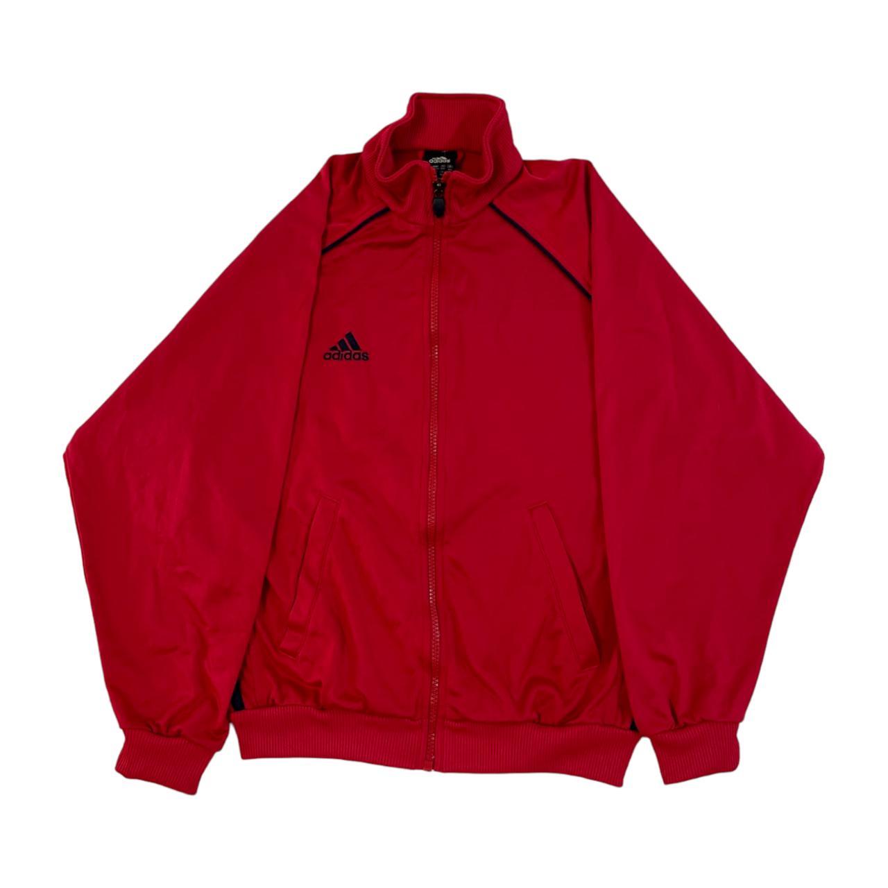 Adidas Red Long Sleeved Full Zip Track Jacket For... - Depop