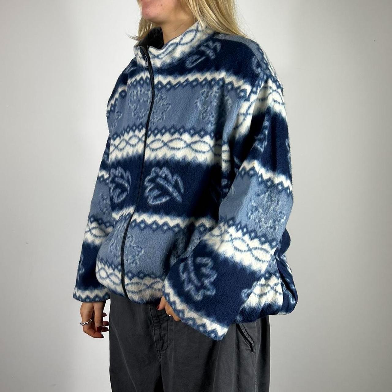 Vintage Multicolored Crazy Fleece Mens Jumper Size... - Depop