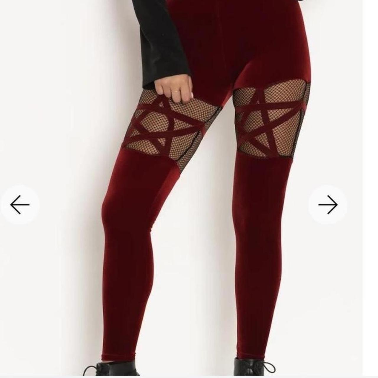 Velvet Red Occultist Net Leggings - Limited size XS... - Depop