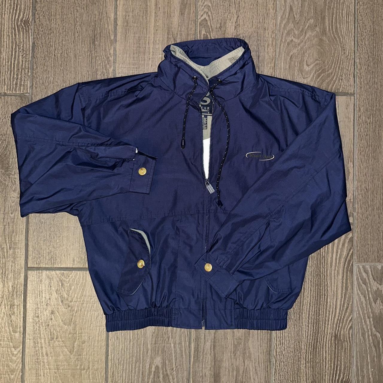 Vintage Navy Gear for Sports Zip Up Jacket Size :... - Depop