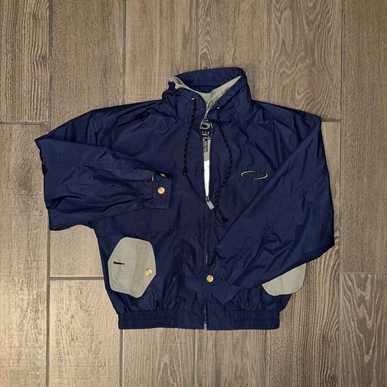 Vintage Navy Gear for Sports Zip Up Jacket Size :... - Depop
