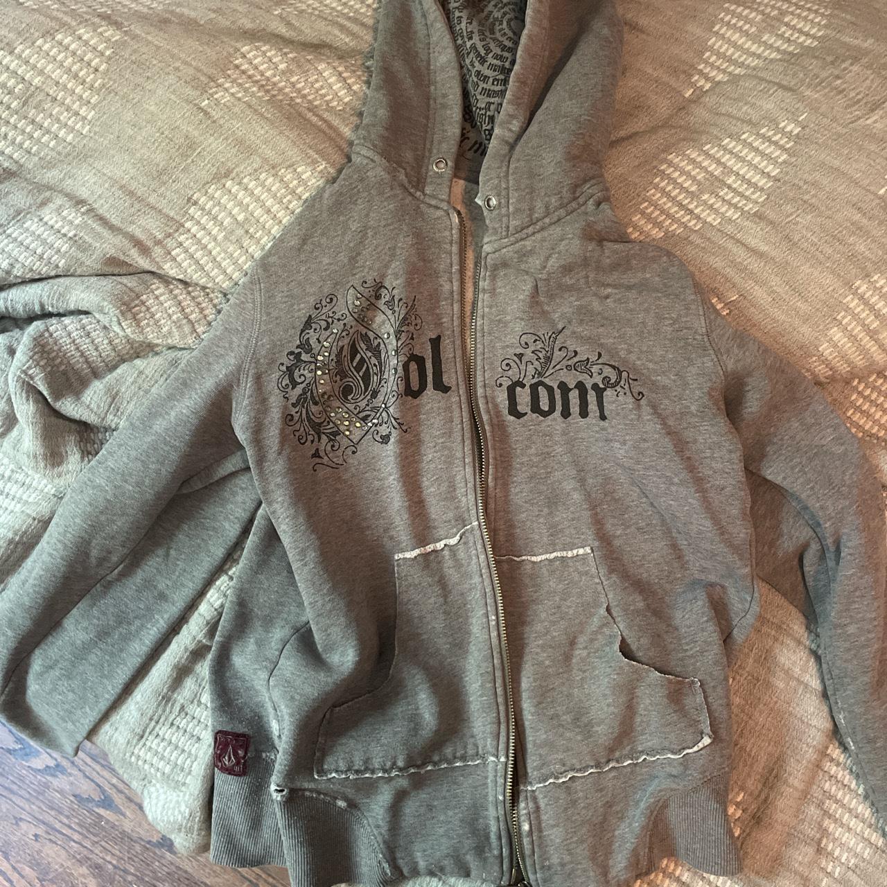 small vintage volcom zip up, worn look, some... - Depop
