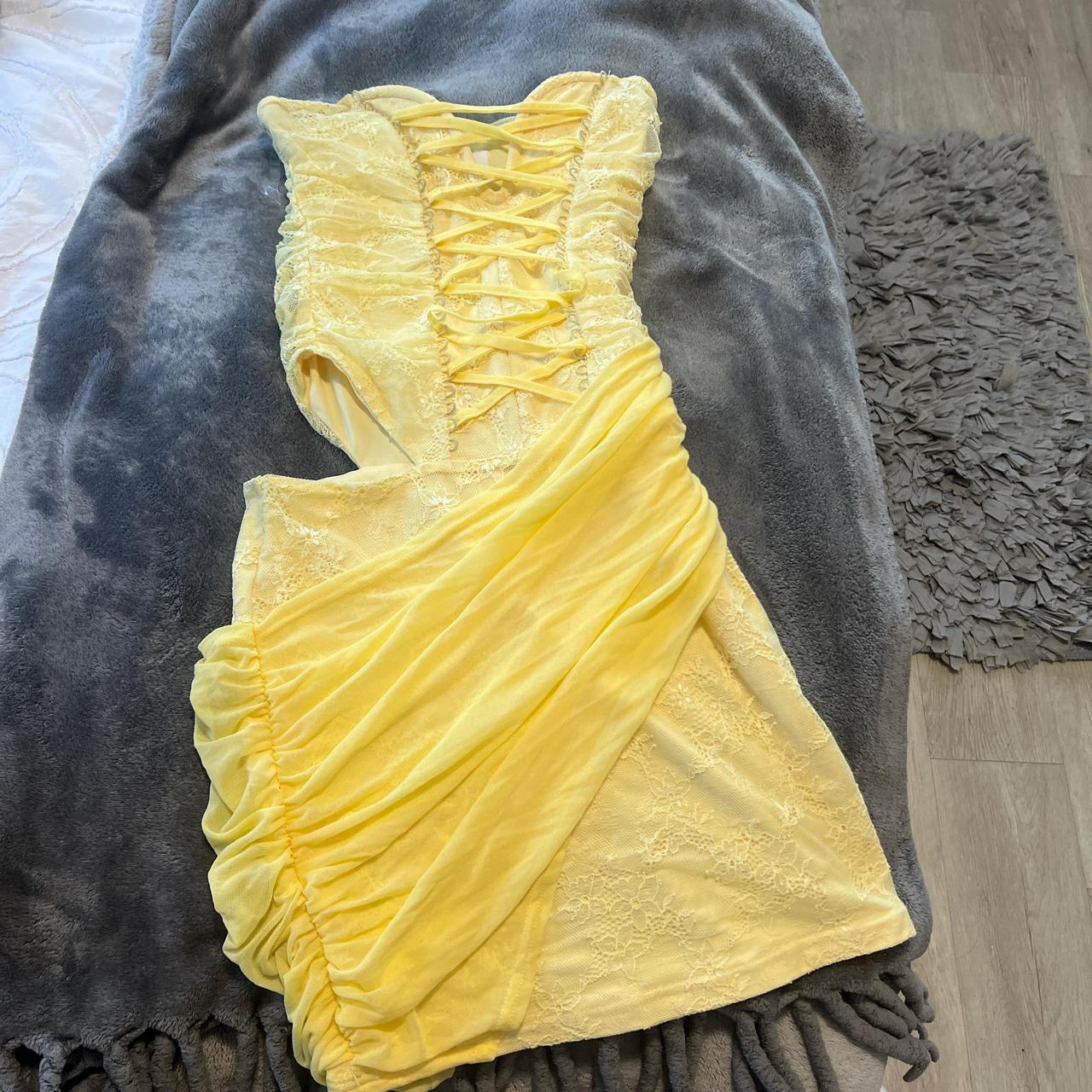 yellow outcast dress worn once for a few hours. og... - Depop