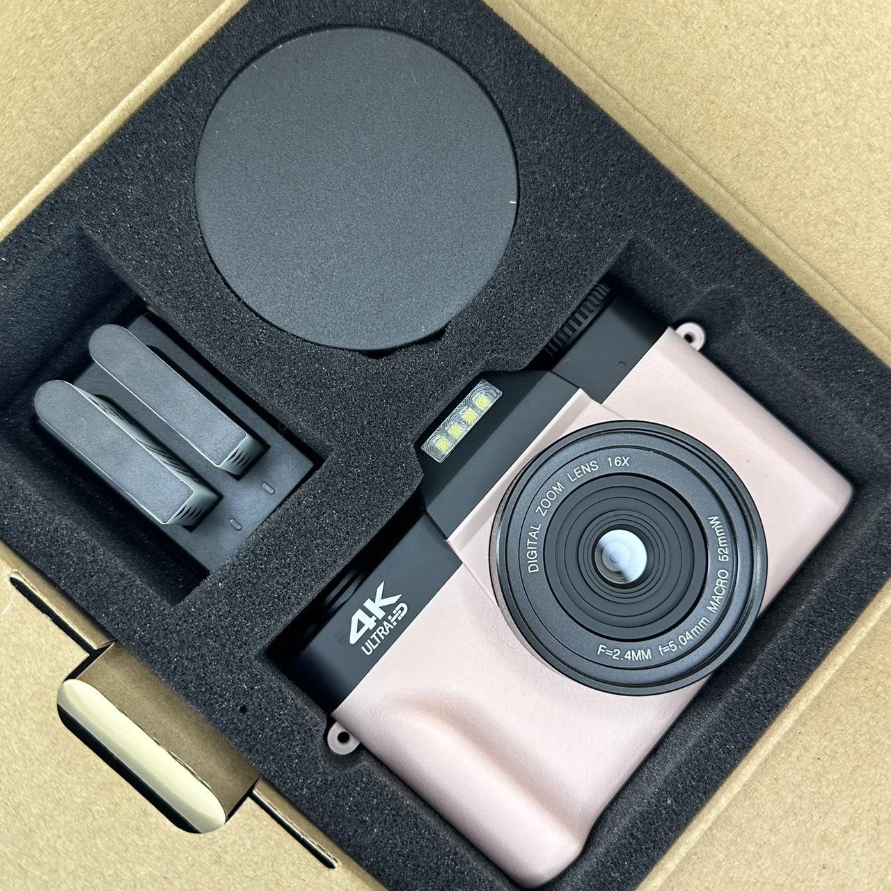 pink 4k camera Comes with charger, lens, Sd card - Depop