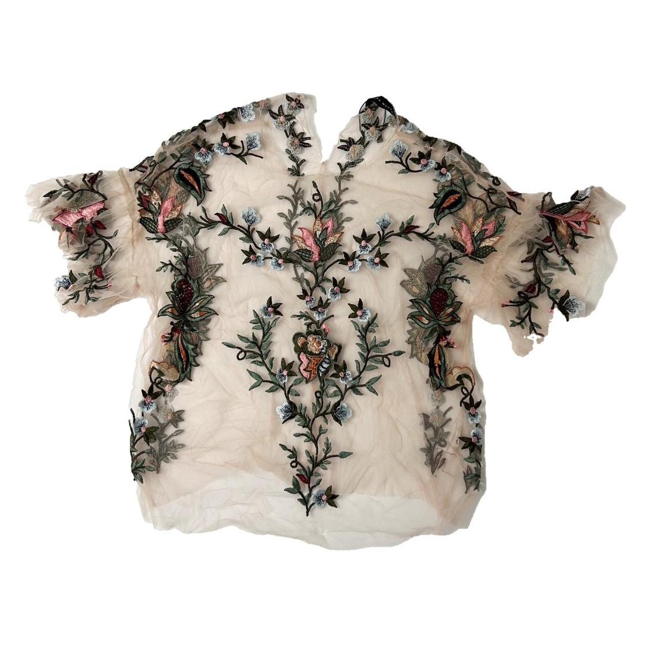 Floral transparent top - Depop