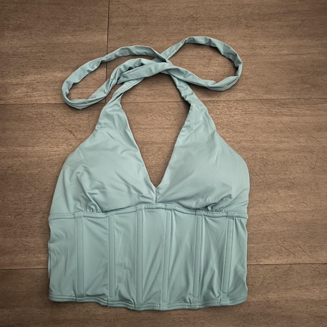 💋Blue Gilly Hicks corset top with built in padding... | Depop