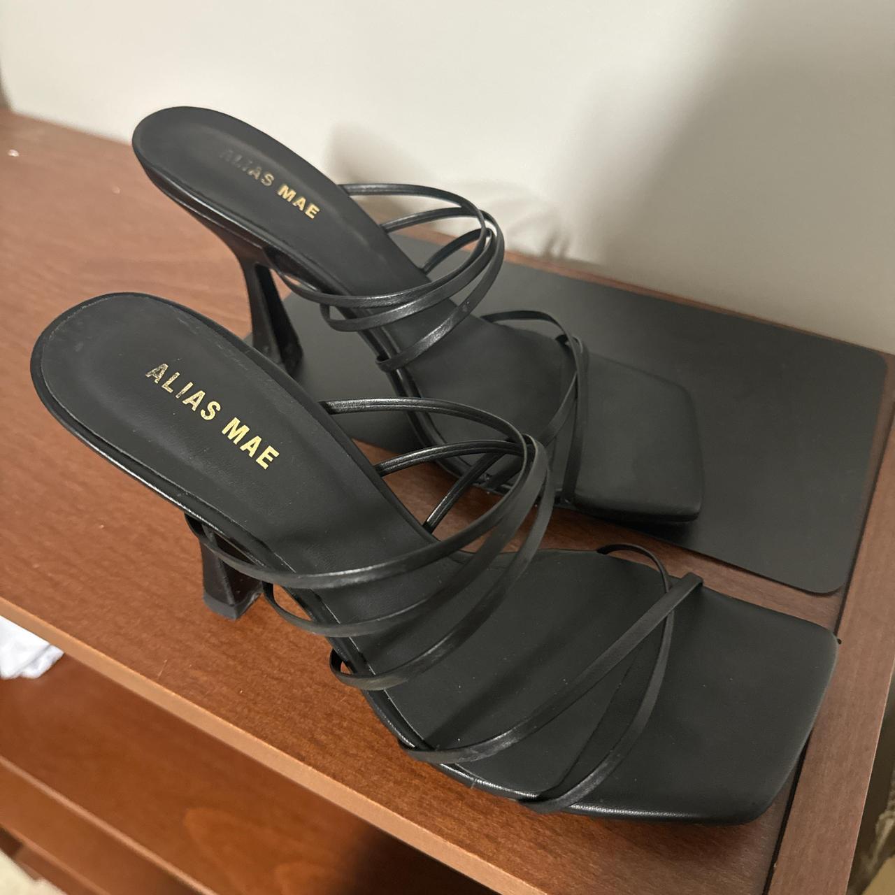 Alias Mae Monty black strappy heel Size 38 Worn... - Depop