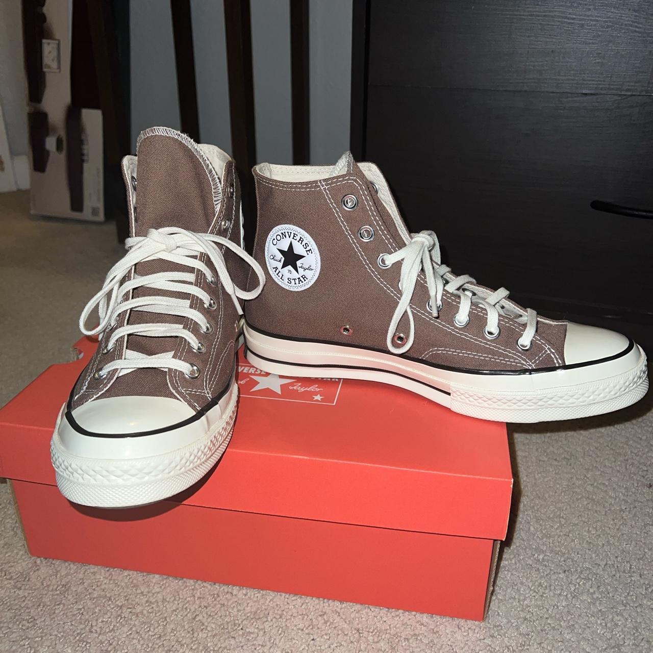Converse Men's Brown and White Footwear | Depop