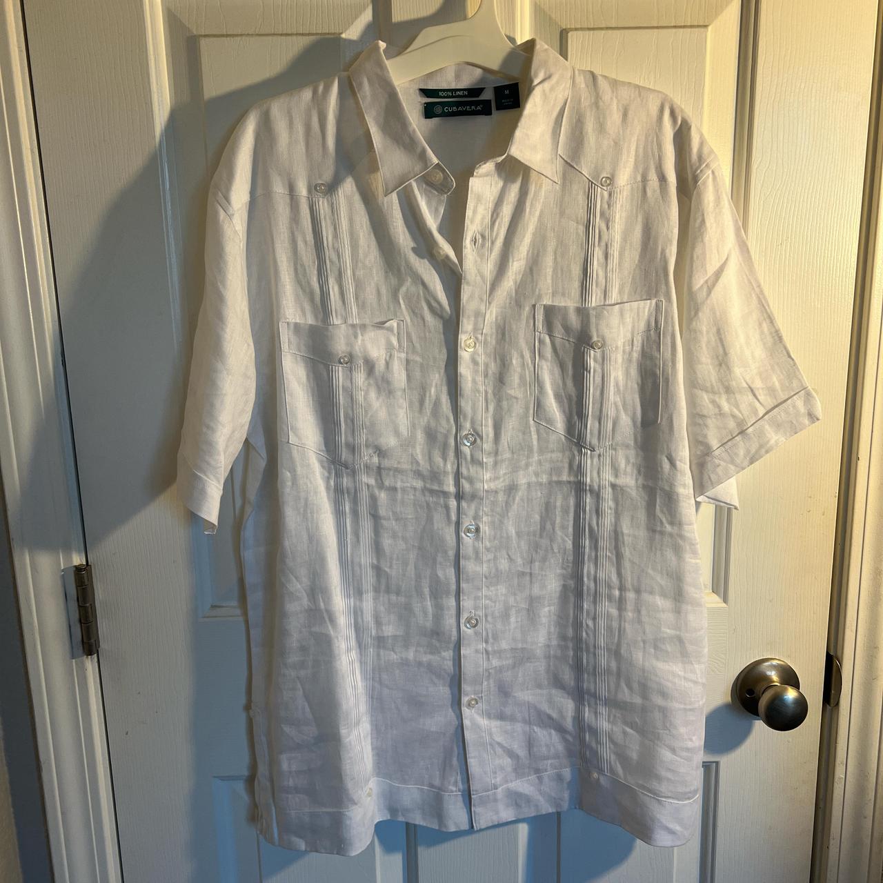 Cubavera Guayabera in white Brand new never worn no... - Depop