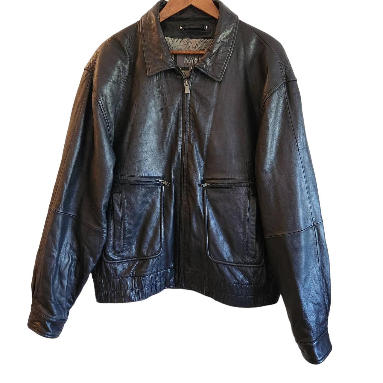Wilsons Leather Men's Aviator Bomber USA Jacket... - Depop