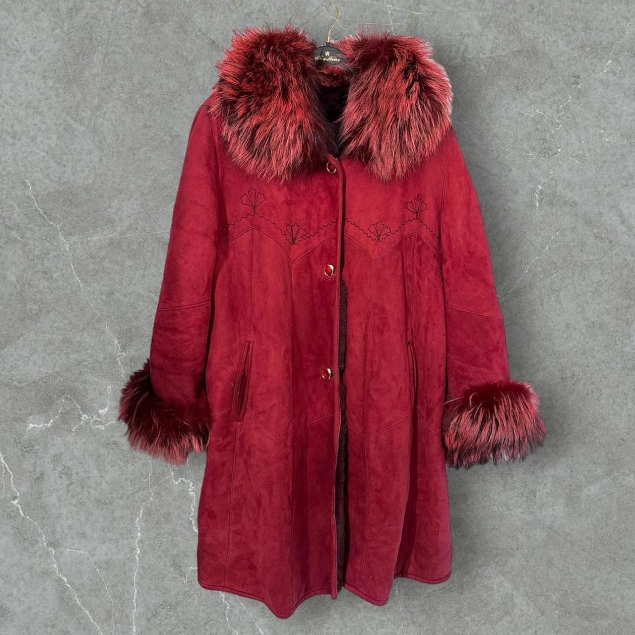 Maroon-red penny lane/afghan coat - it’s authentic... - Depop