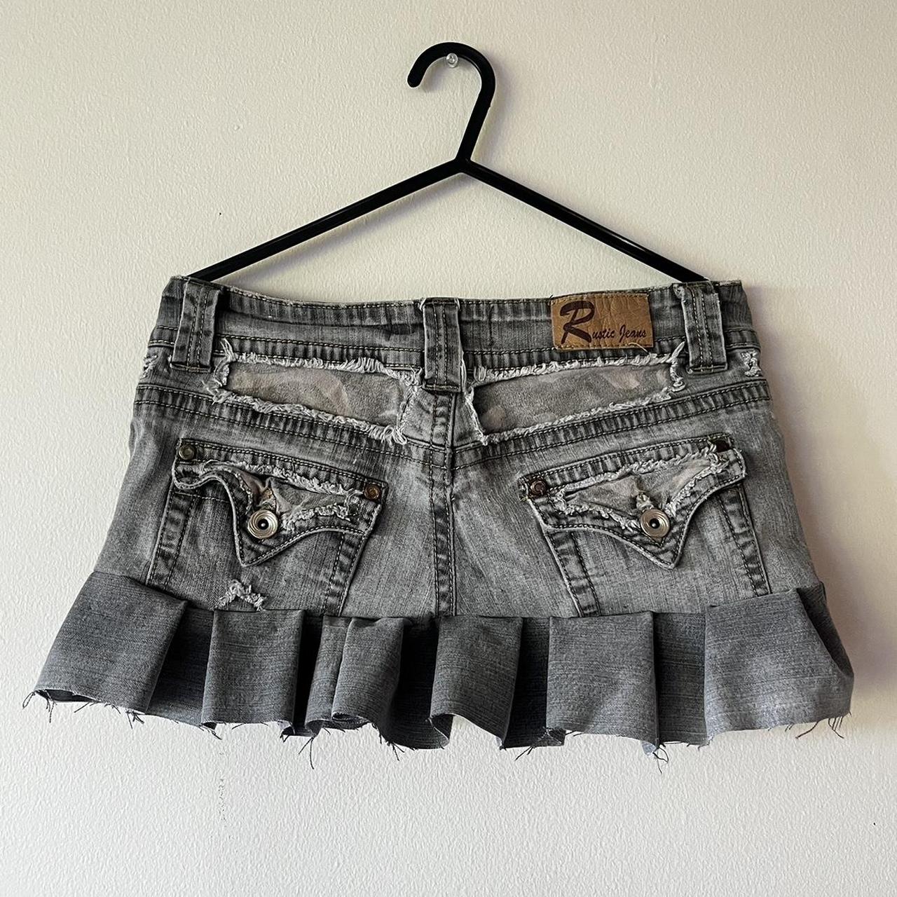 Size 3 grunge pleated micro skirt -distressed... | Depop