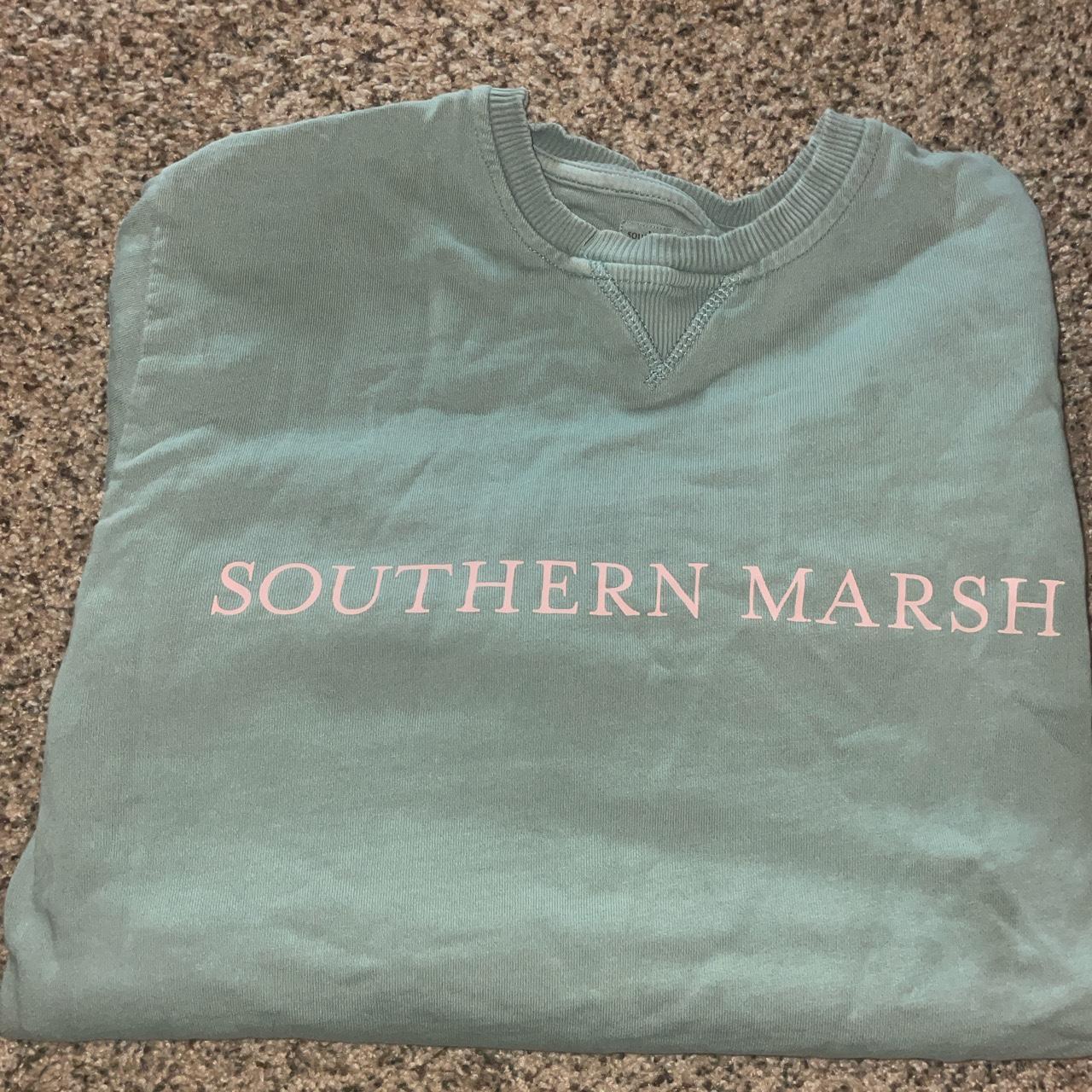 Southern marsh sweatshirt Teal and pink - Depop
