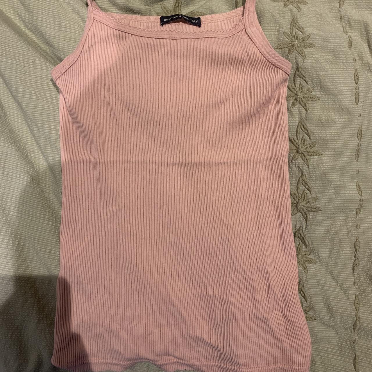 pink brandy melville tank so cute fits size xs/s... - Depop