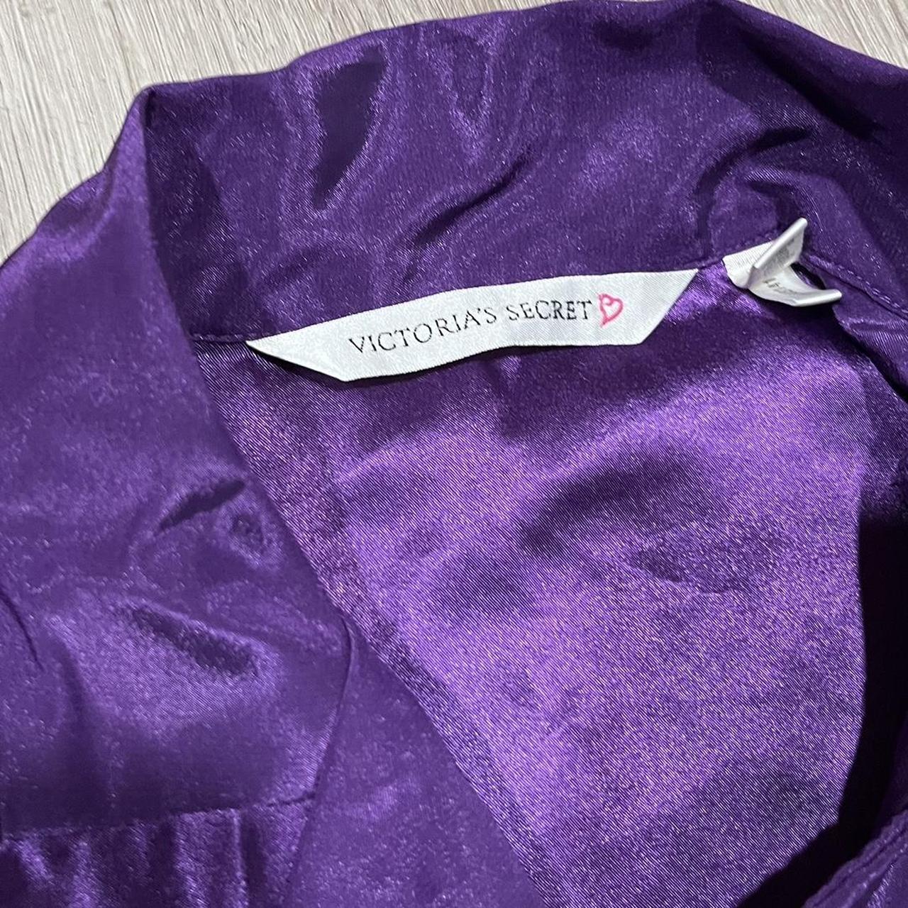 Vintage Victoria Secret Purple Pajama Shirt Size... - Depop