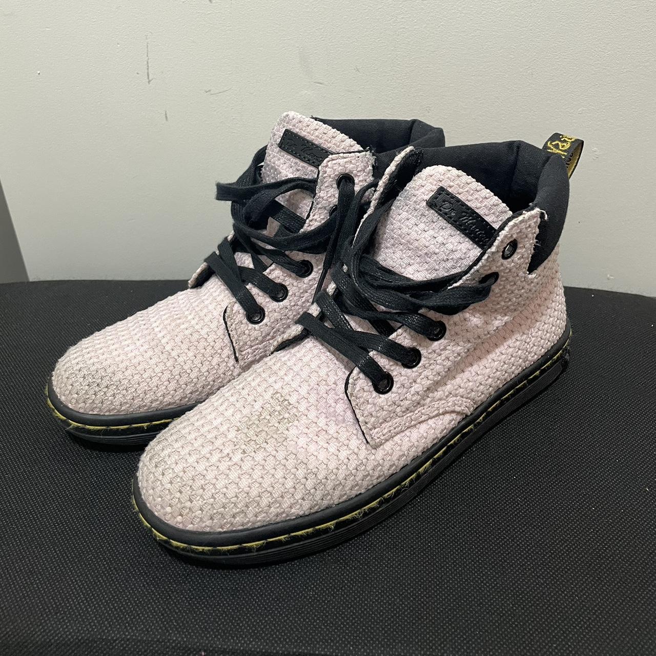 PINK DOC MARTEN HIGHTOP SNEAKERS lightly worn; has... - Depop